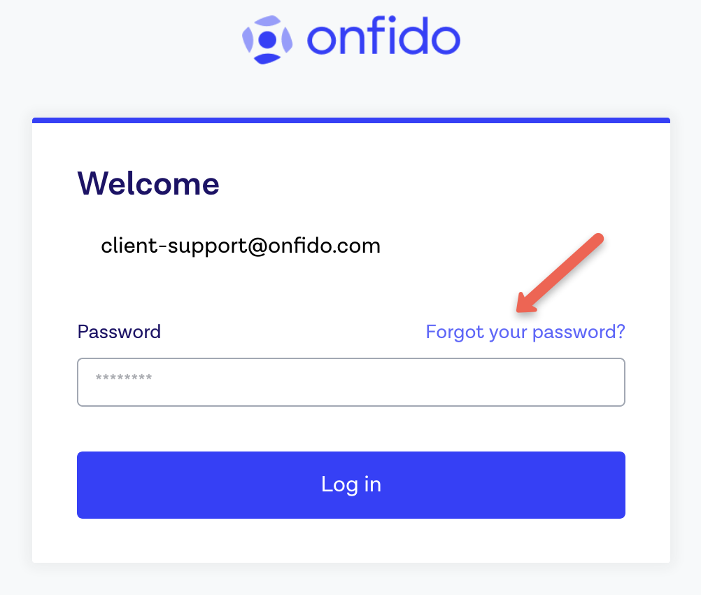 Dashboard - Password Reset
