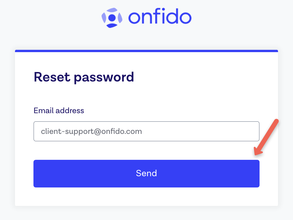 Dashboard - Password Reset