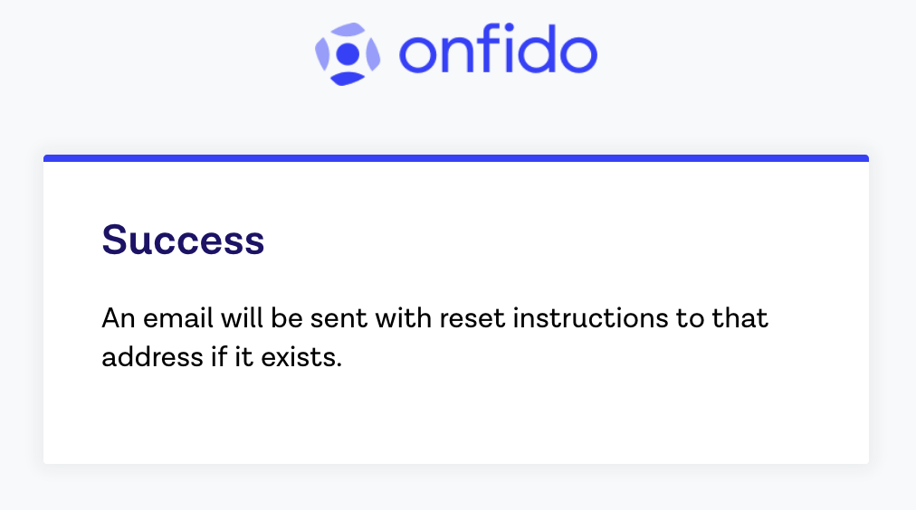 Dashboard - Password Reset