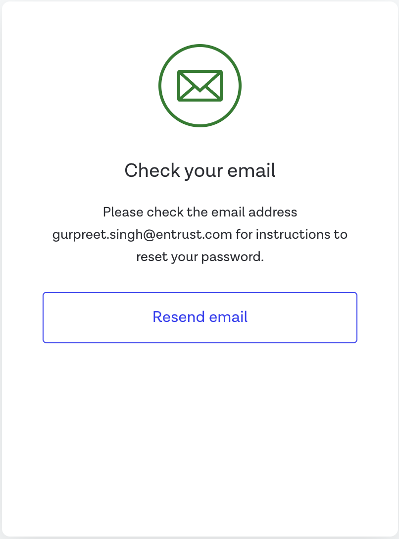 Dashboard - Password Reset