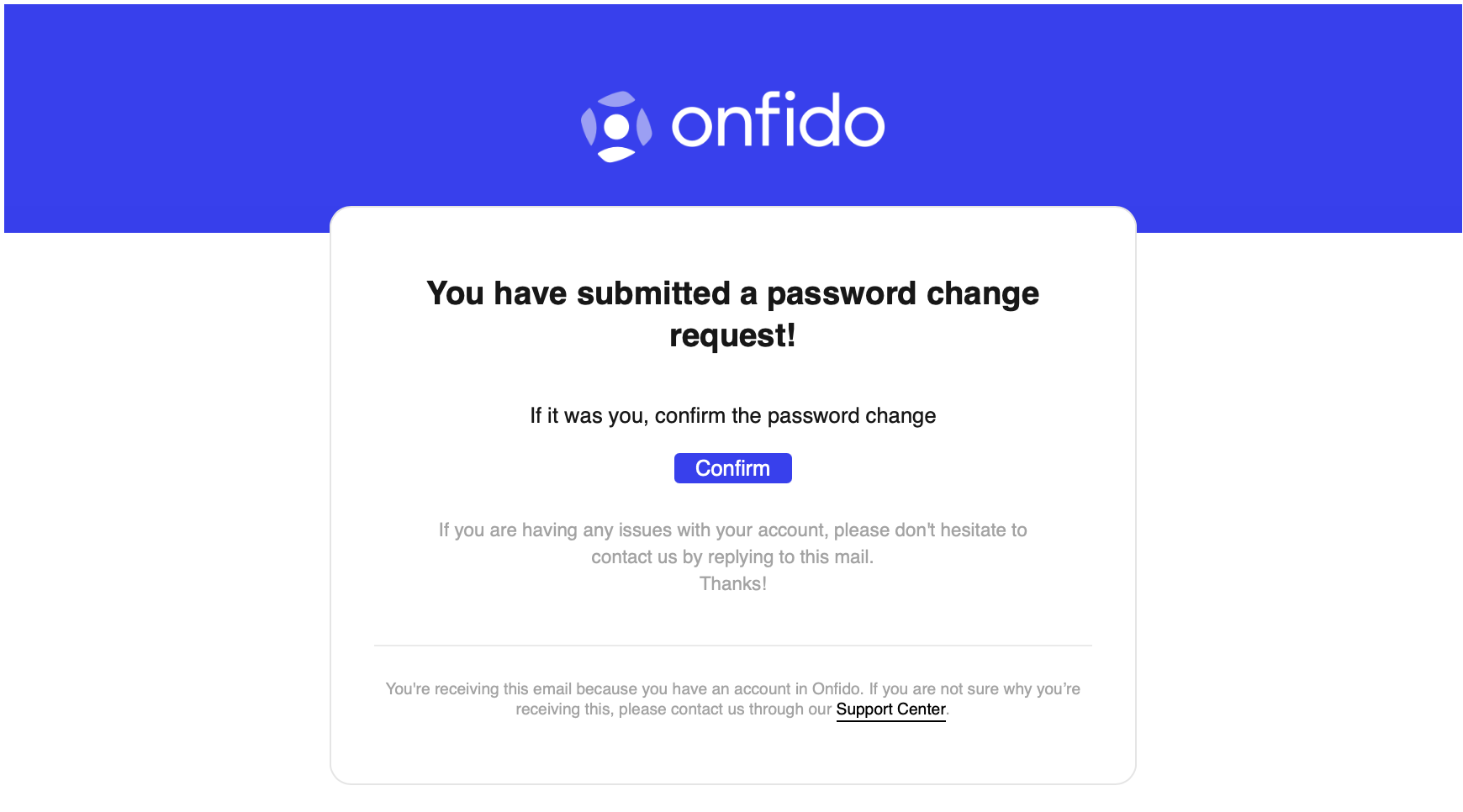 Dashboard - Password Reset