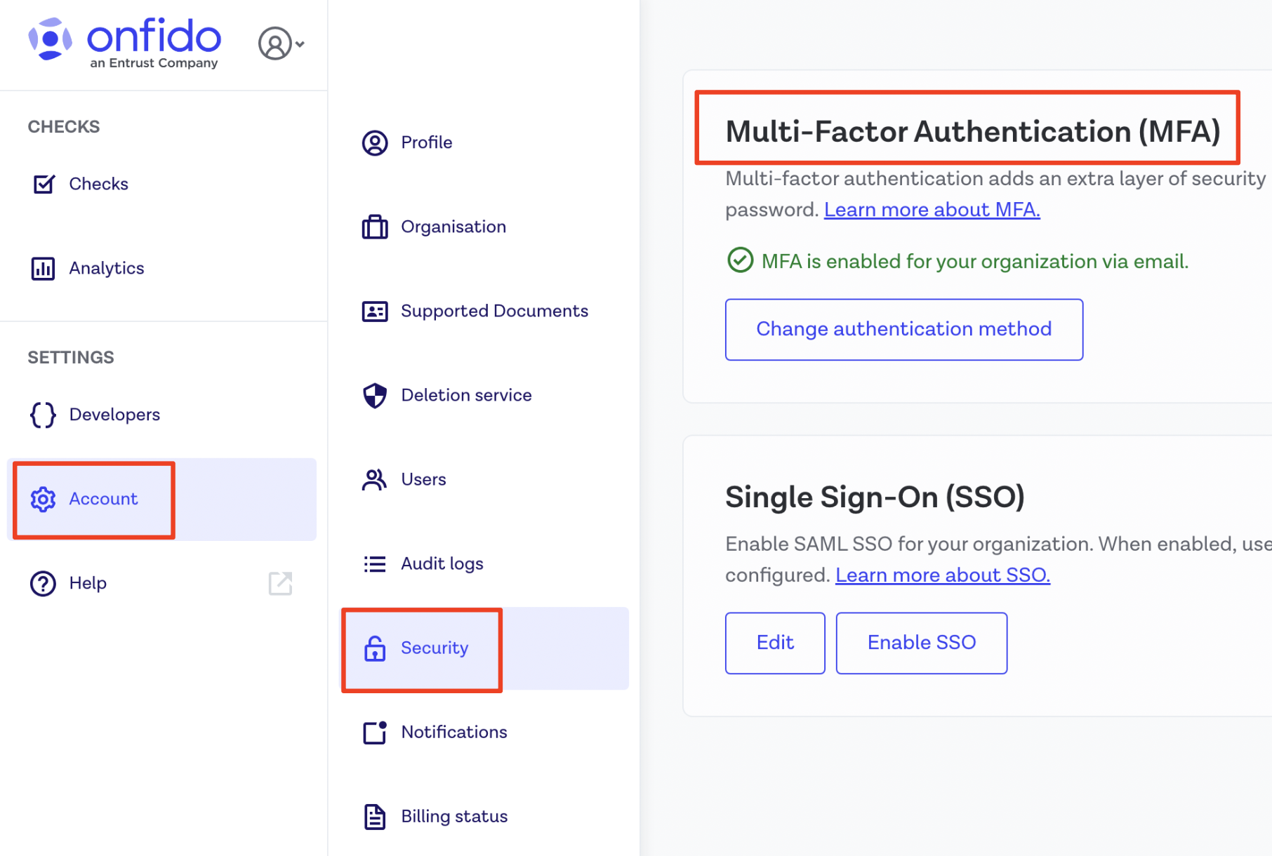 Dashboard - Multi Factor Authentication